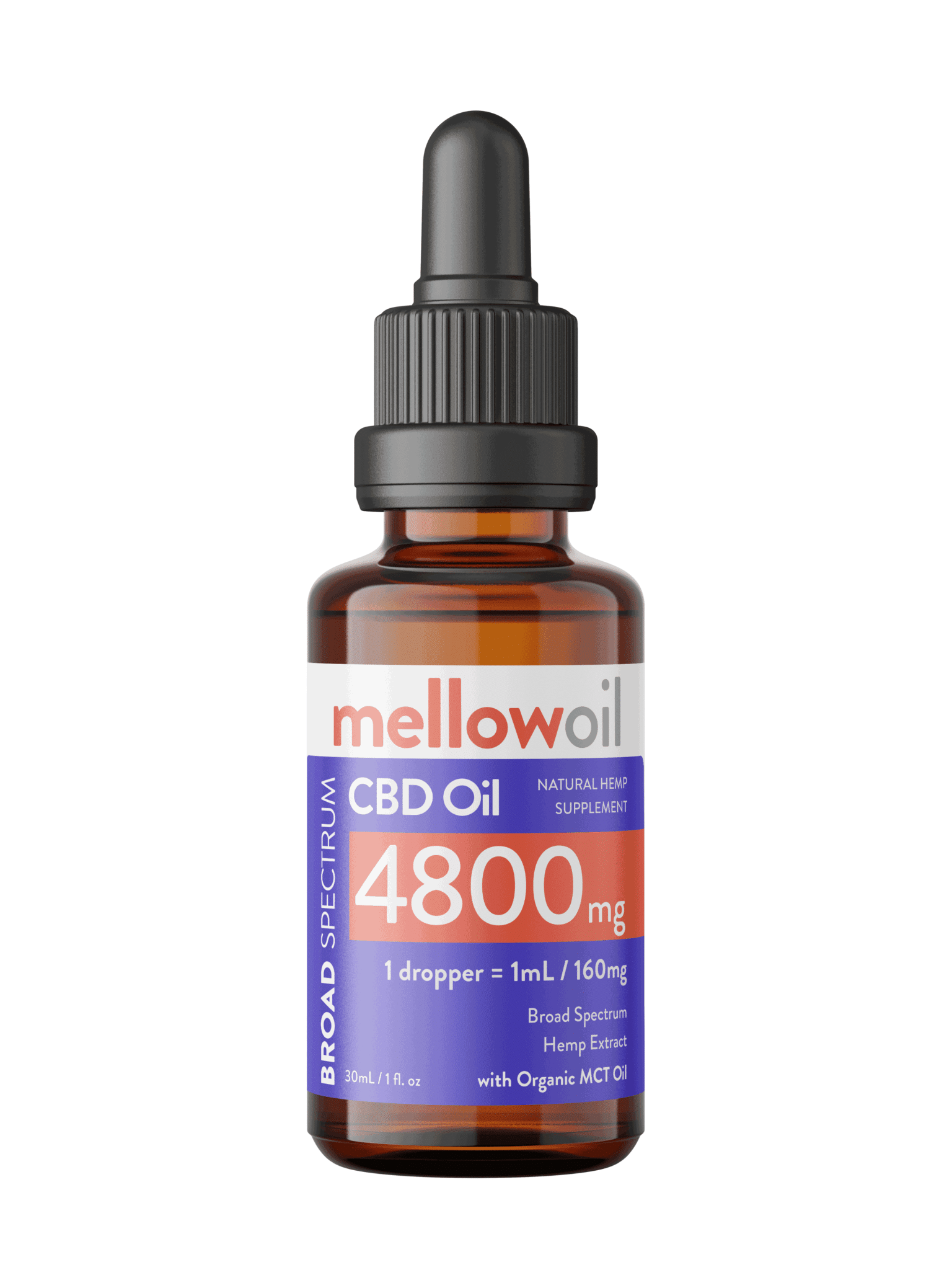 Mellow Oil Broad Spectrum Cbd Tincture 30ml With 4800mg Cannabidiol